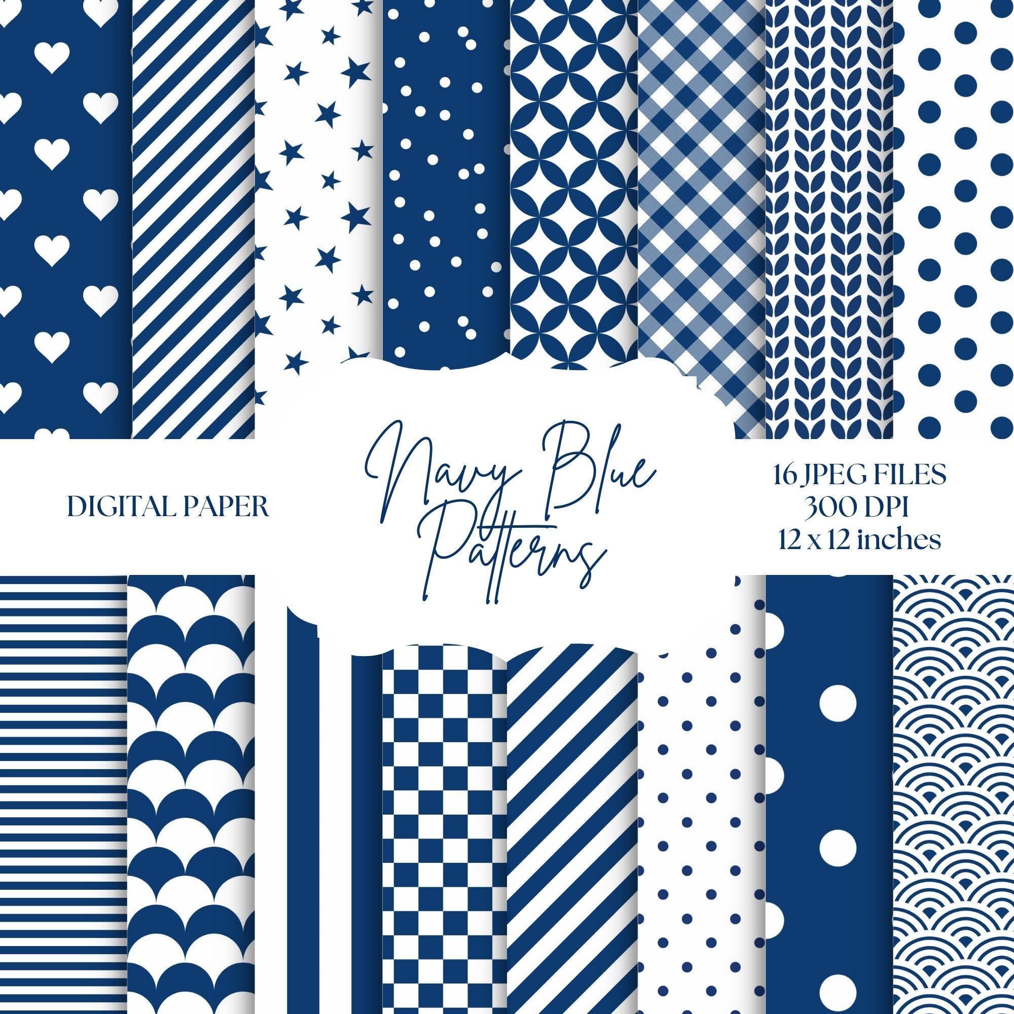 Navy Blue Digital Paper, Navy Backgrounds, Seamless Patterns, Stripes ...