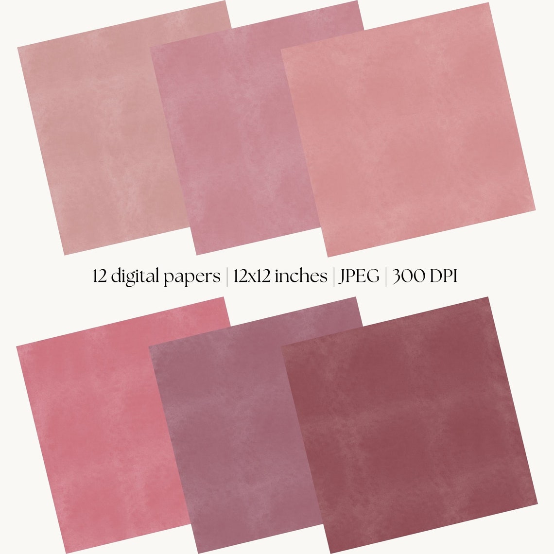 Pink Digital Paper, Blush Backgrounds, Mauve Textures, Printable ...