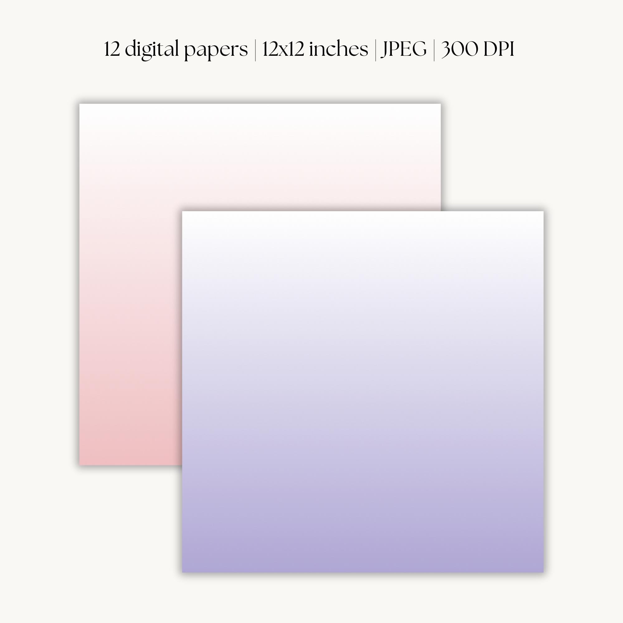Pastel Ombre Digital Paper, Ombre Backgrounds, Rainbow Colors Printable ...
