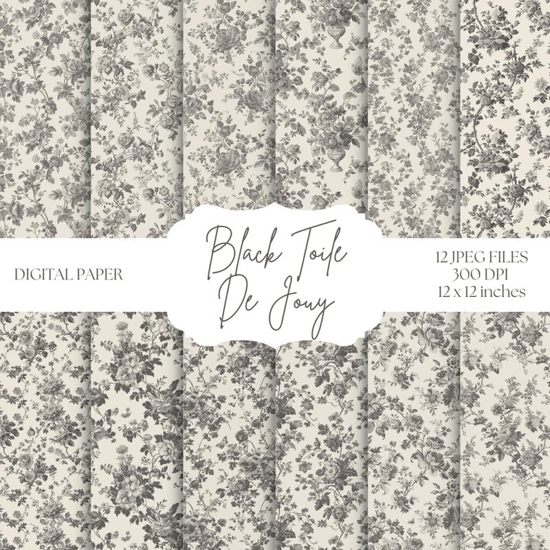 Black White Toile Prints - Etsy UK