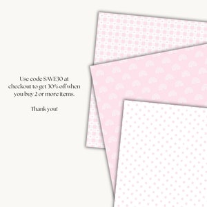 Baby Pink Digital Paper, Gingham Seamless Patterns, Baby Shower ...