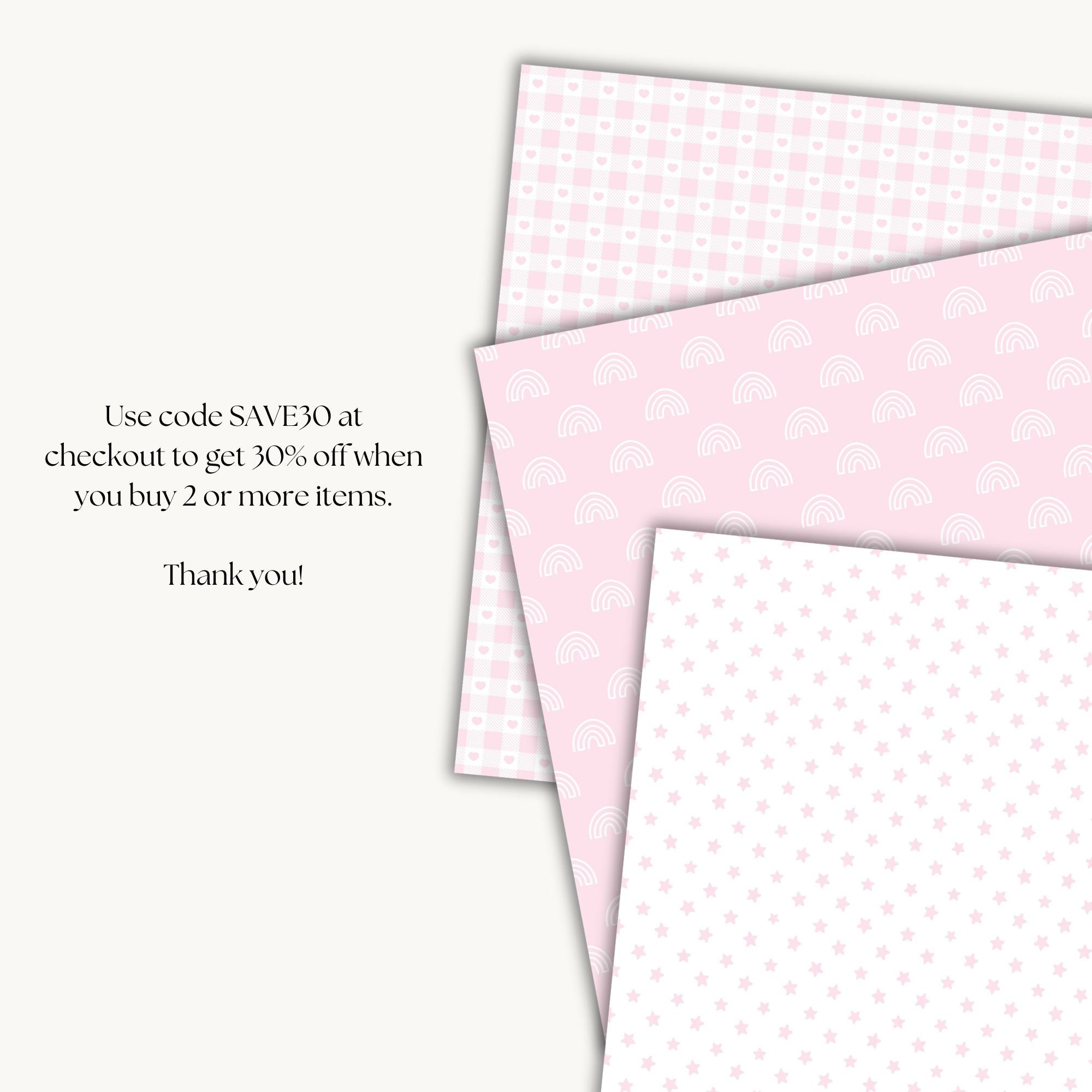 Baby Pink Digital Paper, Gingham Seamless Patterns, Baby Shower ...