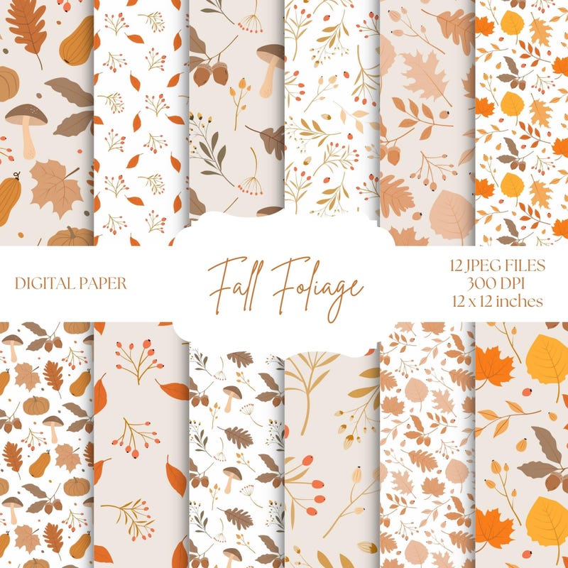 Fall Scrapbook Paper - Etsy