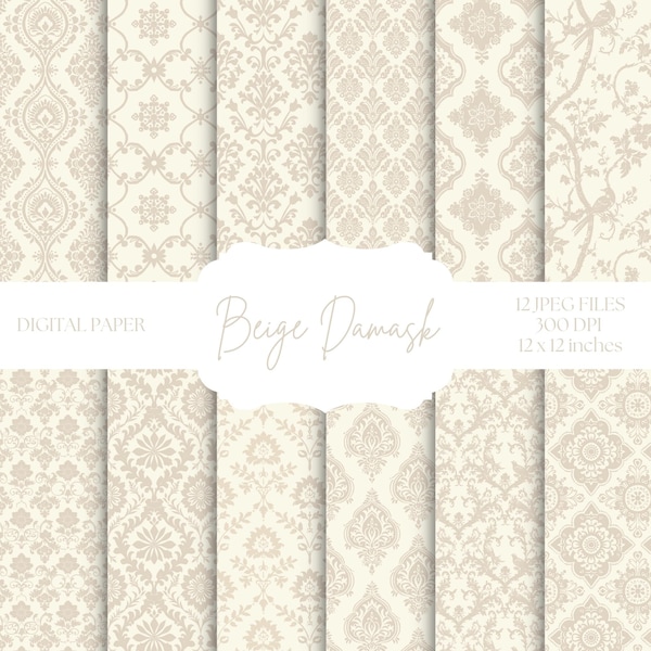 Damask Digital Paper - Etsy