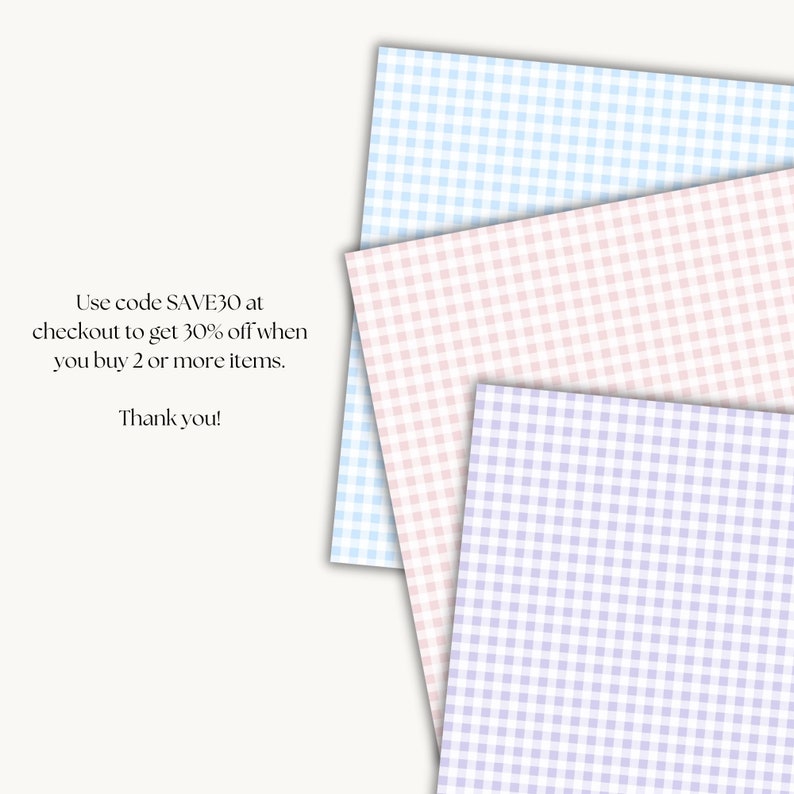 Pastel Gingham Digital Paper, Plaid Backgrounds, Pink & Blue Scrapbook ...