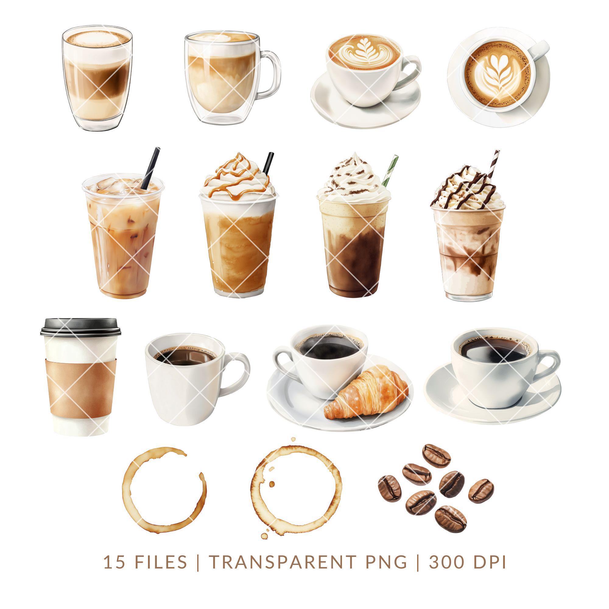 Coffee Clipart, Watercolor Drinks PNG, Iced Coffee Lover, Cafe Clip Art ...