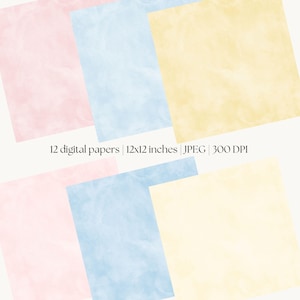 Pastel Watercolor Digital Paper, Printable Scrapbook Paper, Watercolor ...