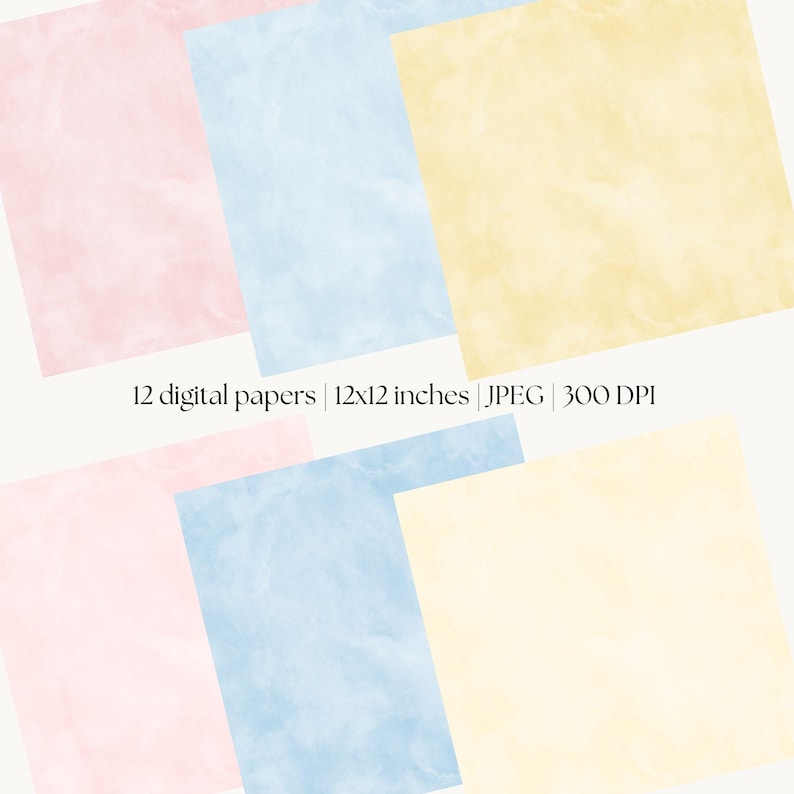 Pastel Watercolor Digital Paper, Printable Scrapbook Paper, Watercolor ...