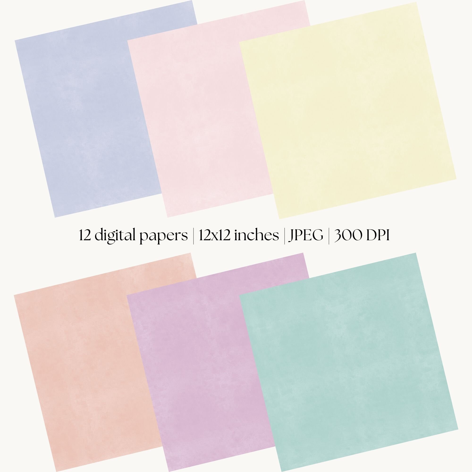 Pastel Digital Paper, Spring Backgrounds, Solid Color Textures ...