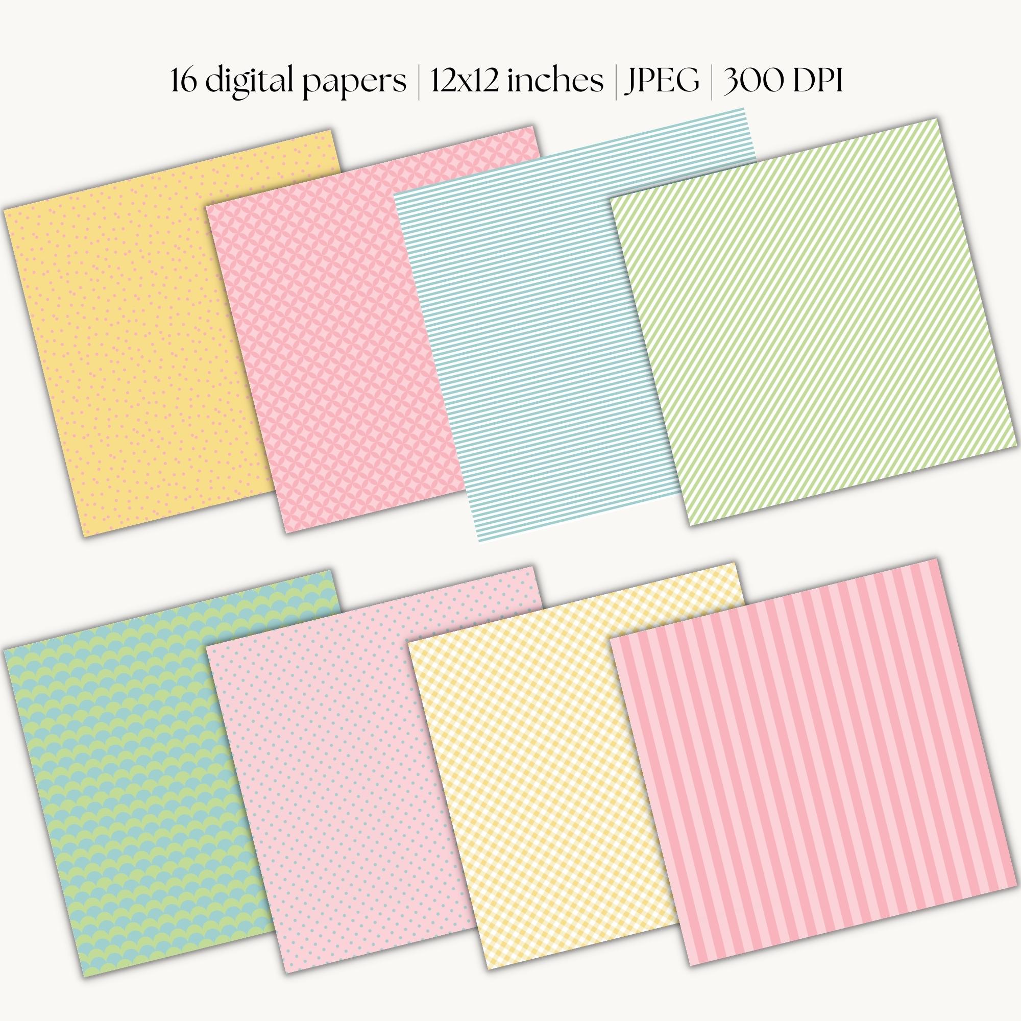 Spring Digital Paper, Pastel Backgrounds, Seamless Patterns, Digital ...