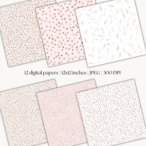 Rose Gold Digital Paper, Pink Confetti Backgrounds, Birthday Party ...