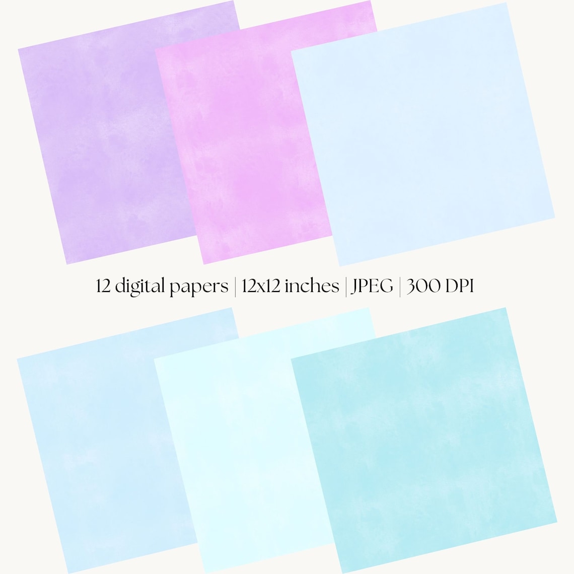 Pastel Pink, Purple, Blue Digital Paper, Cotton Candy Backgrounds ...