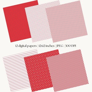Red Digital Paper, Red and White Backgrounds, Stars and Stripes, 4th of ...