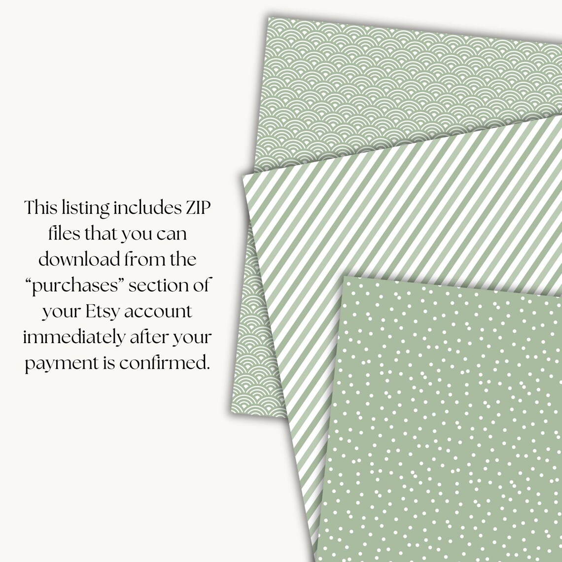 Sage Green Digital Paper, Seamless Backgrounds, Green and White ...