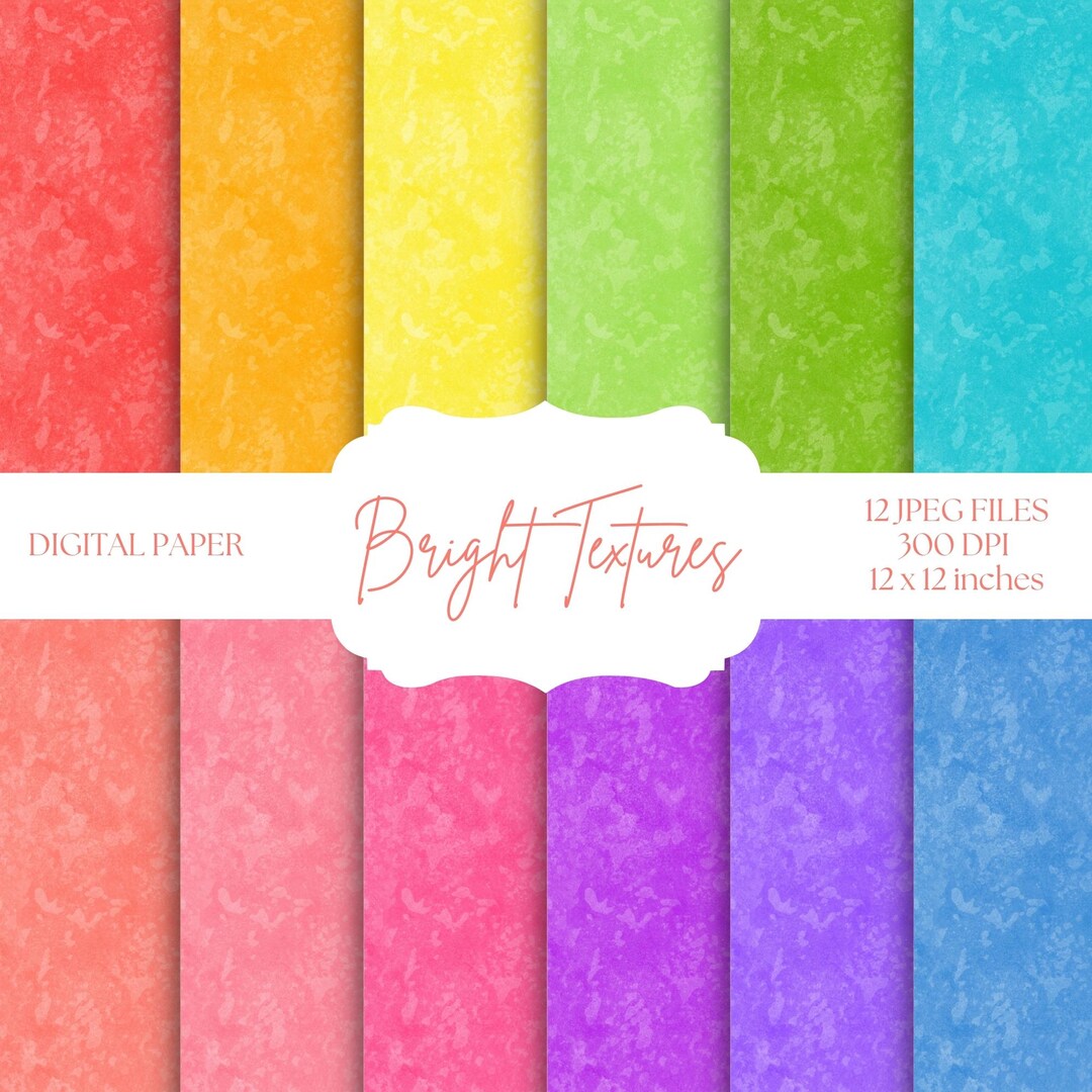 Rainbow Digital Paper, Colorful Backgrounds, Bright Color Digital Paper ...