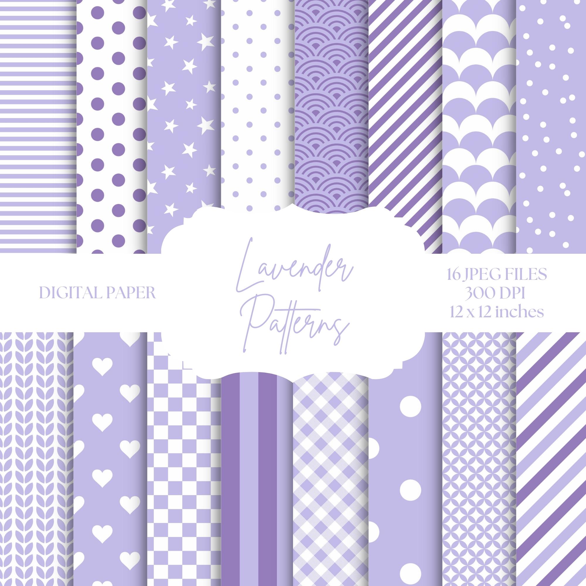 Purple Digital Paper, Lavender Backgrounds, Seamless Patterns, Digital ...