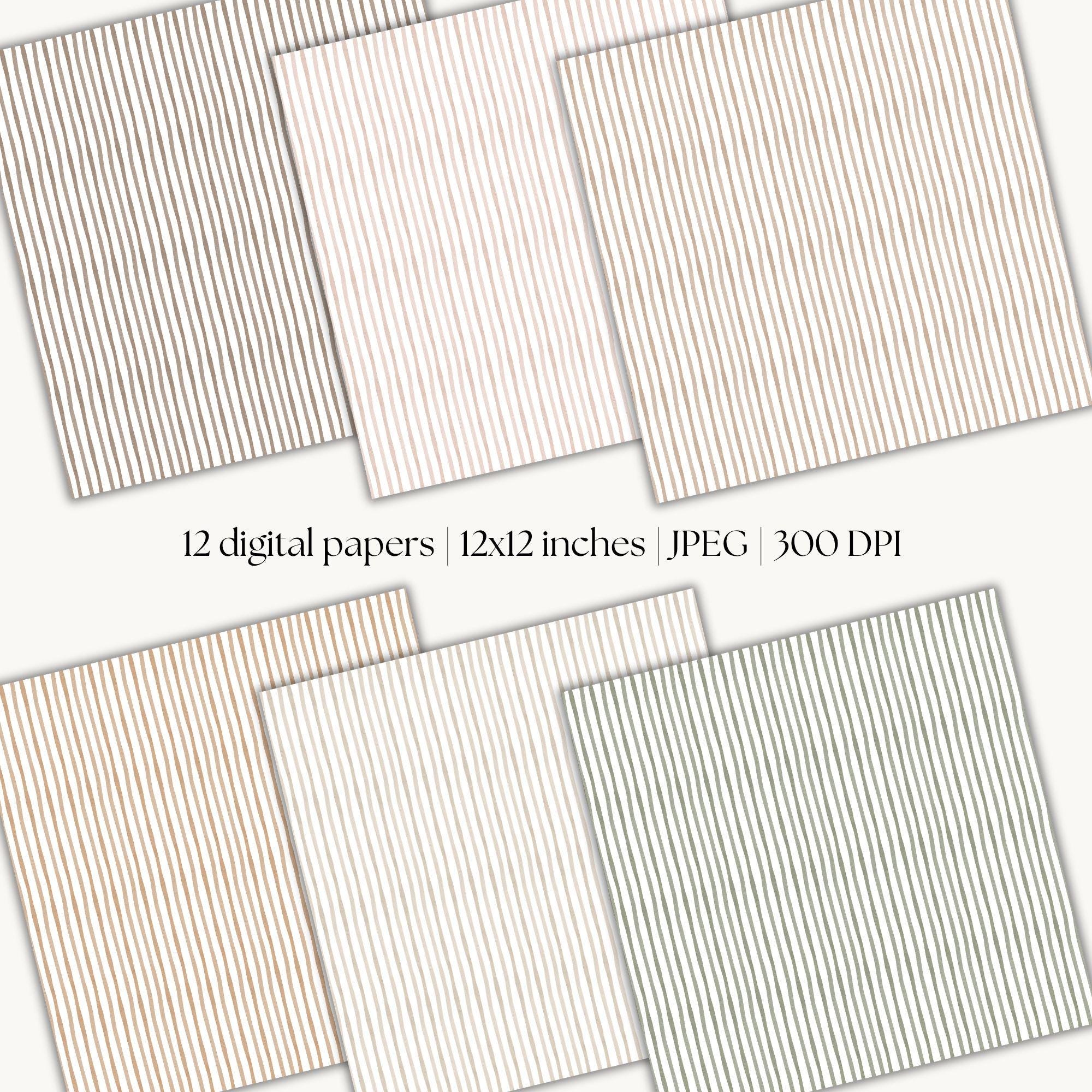 Watercolor Stripes Digital Paper, Neutral Backgrounds, Vertical Stripe ...