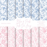 Pastel Gingham Digital Paper, Plaid Backgrounds, Pink & Blue Scrapbook ...