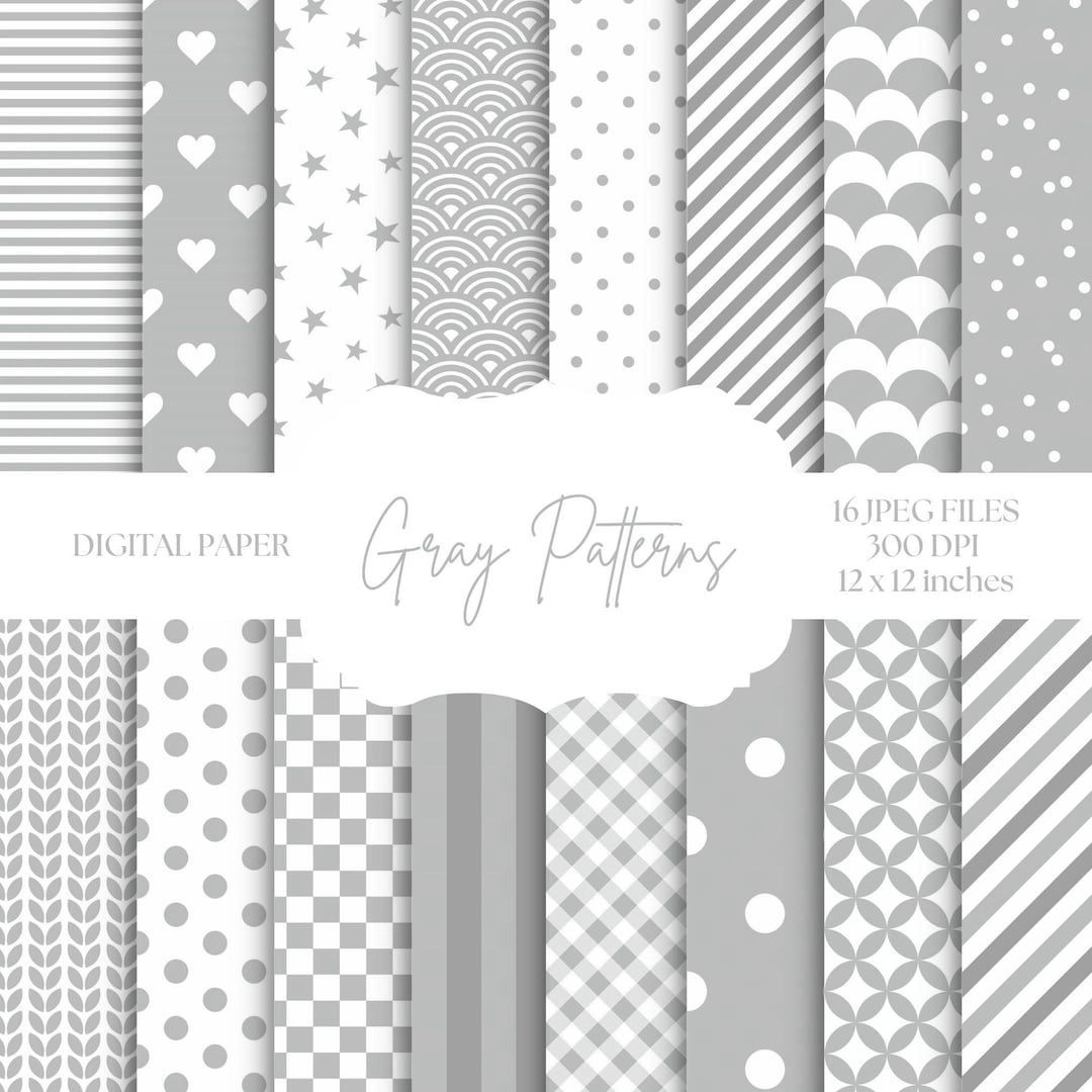 Gray Digital Paper, Neutral Backgrounds, Gray and White Seamless ...