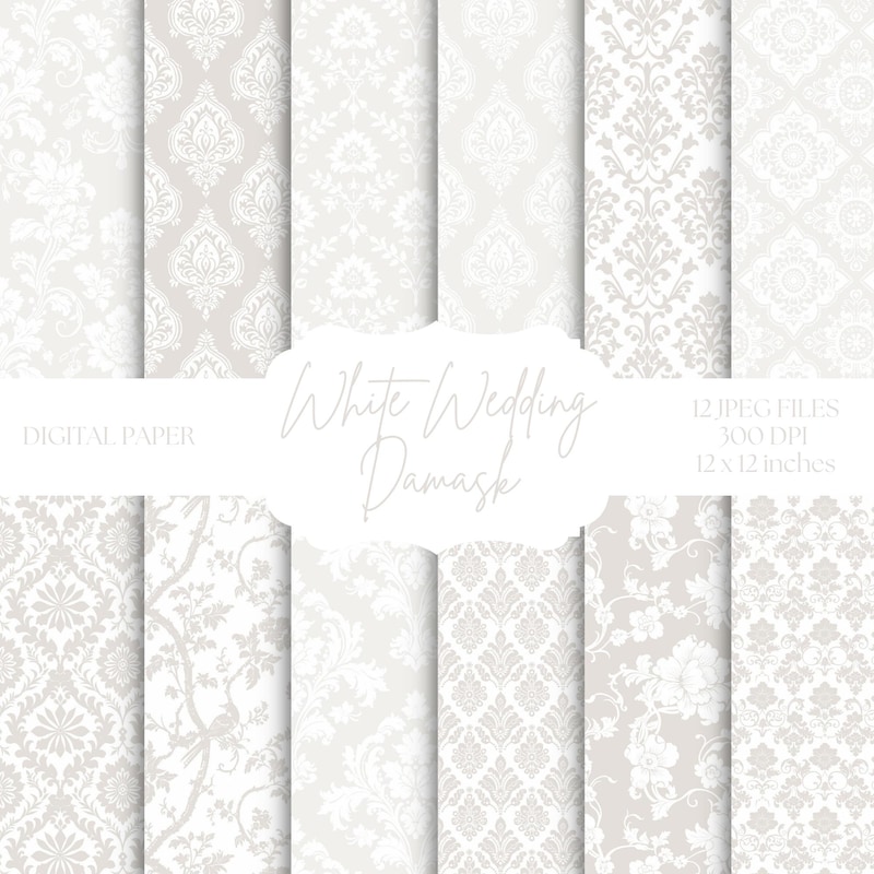 Damask Digital Paper - Etsy