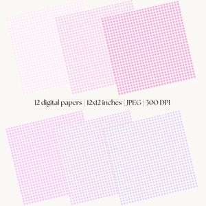 Pastel Gingham Digital Paper, Pink, Purple, Blue, Spring Backgrounds, Digital Scrapbook Paper ...