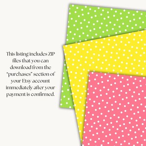 Polka Dots Digital Paper, Colorful Seamless Patterns, Bright Summer ...