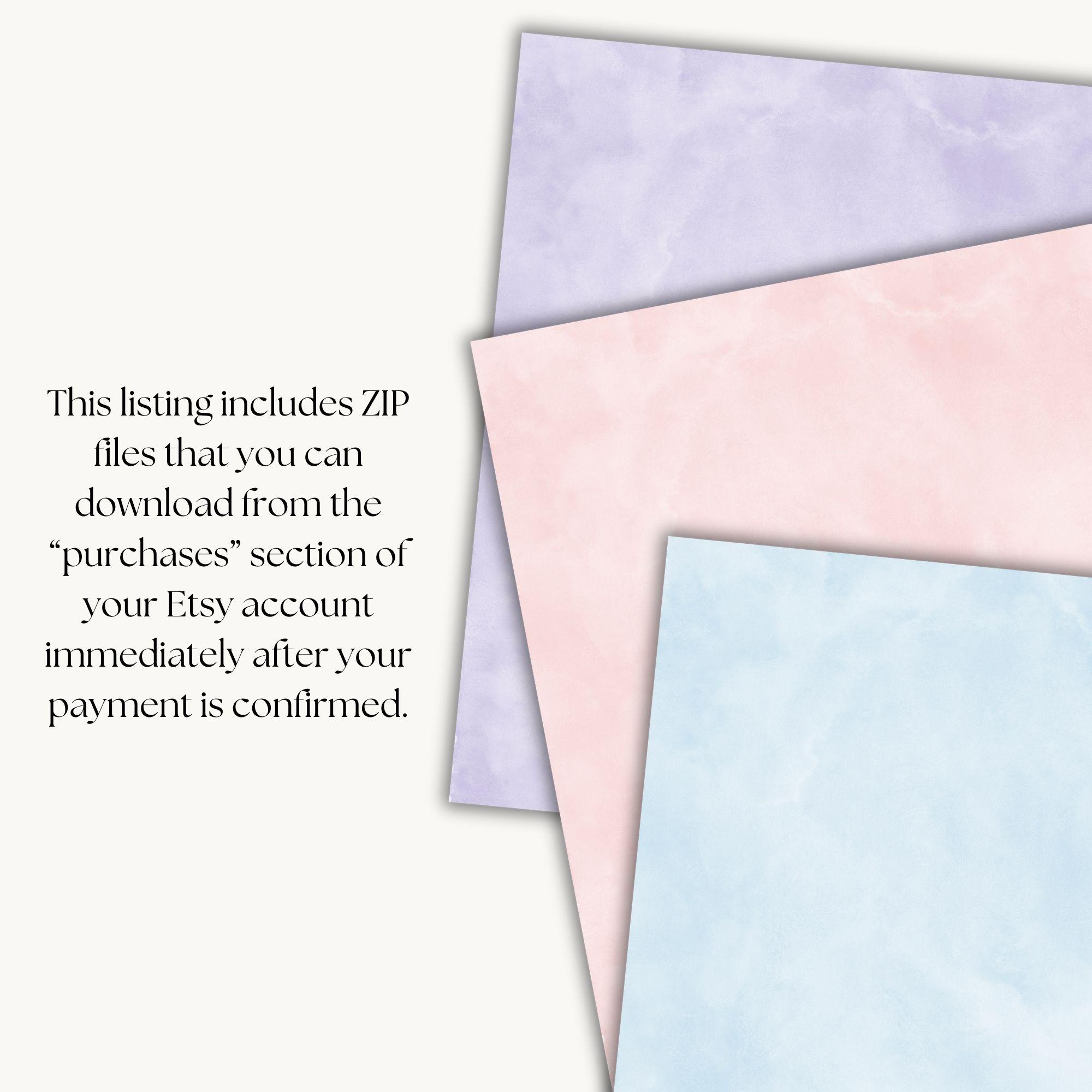 Pastel Watercolor Digital Paper, Printable Scrapbook Paper, Watercolor ...