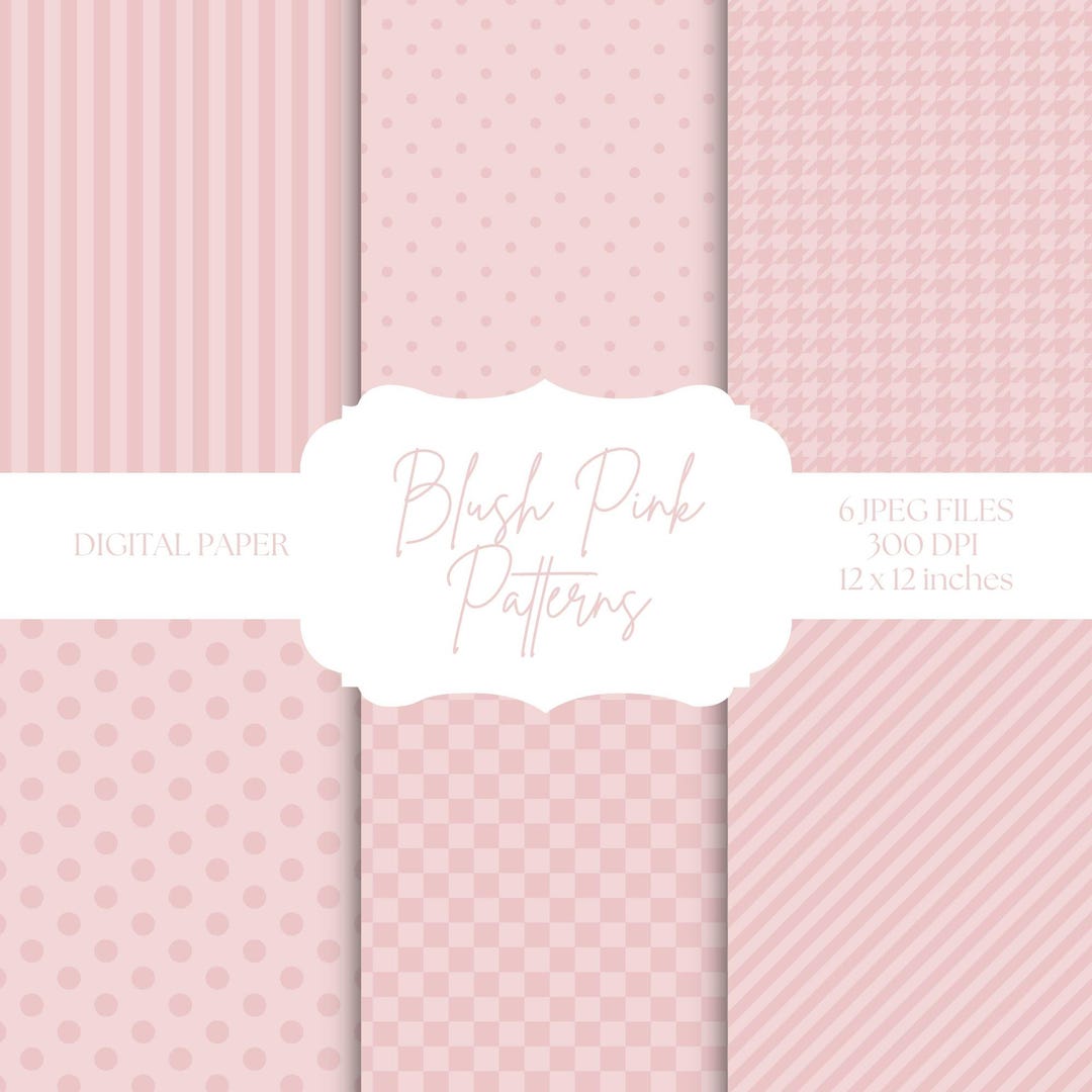 Blush Pink Digital Paper, Brown Backgrounds, Polka Dots, Houndstooth ...