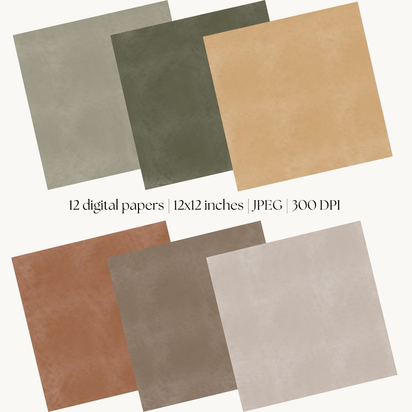 Earth Tones Digital Paper, Neutral Textures, Solid Color Backgrounds ...