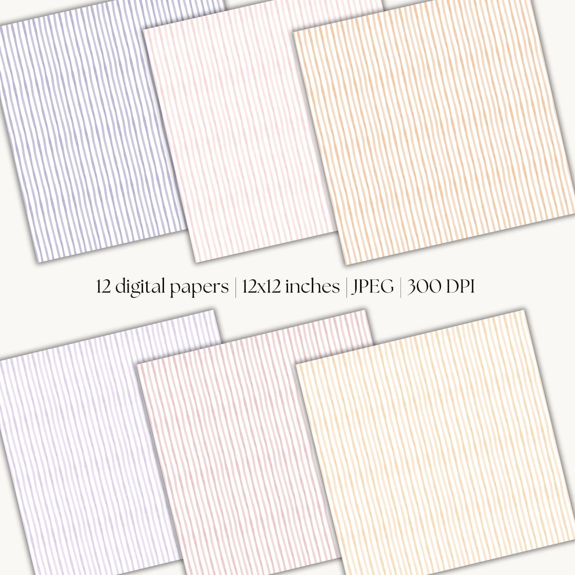 Papel digital de rayas pastel, fondos de acuarela, estampados ...