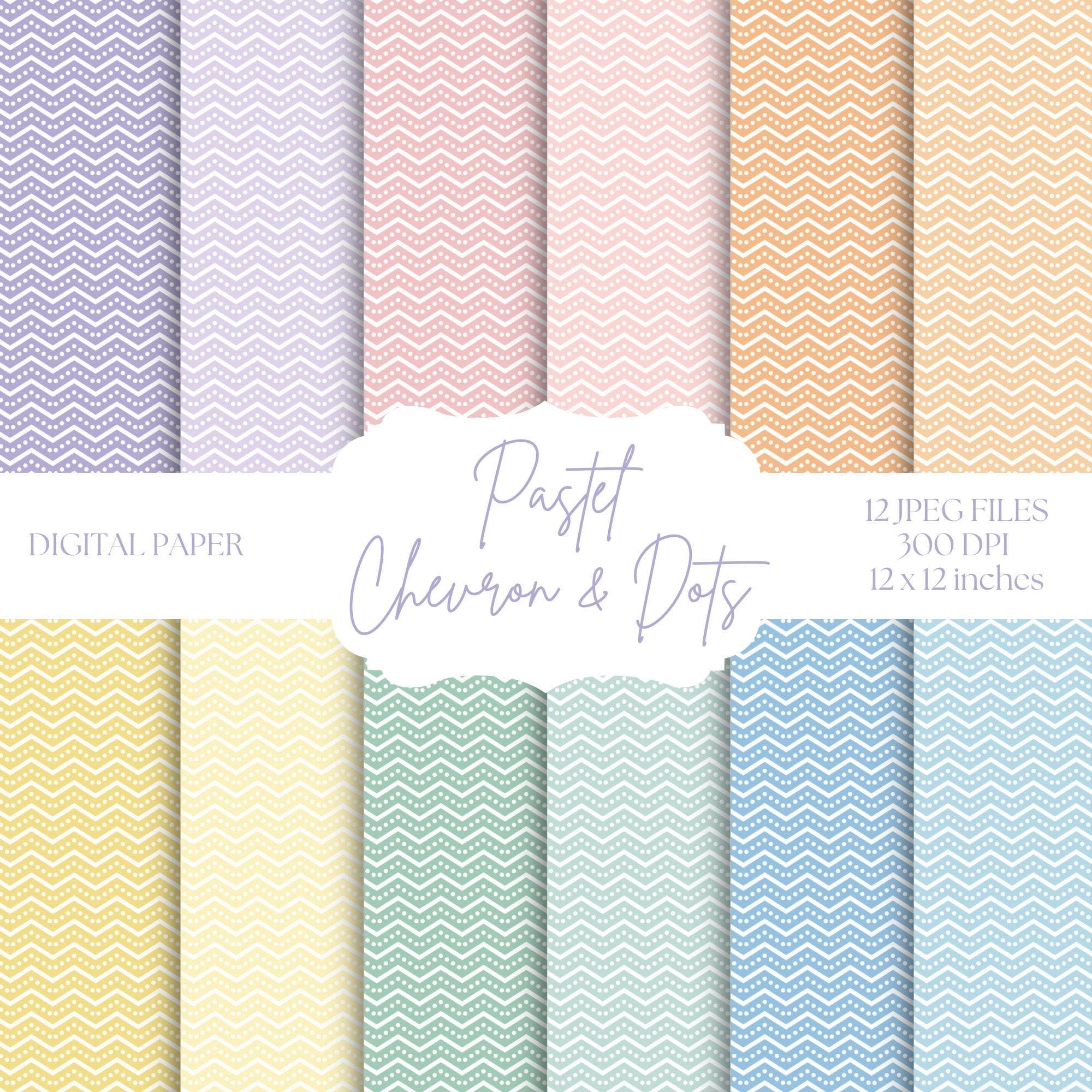 Pastel Chevron Digital Paper, Polka Dots Patterns, Pink Backgrounds ...