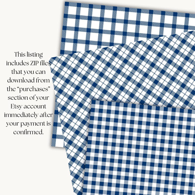Blue Plaid Digital Paper, Navy Blue Backgrounds, Gingham Plaid Seamless ...