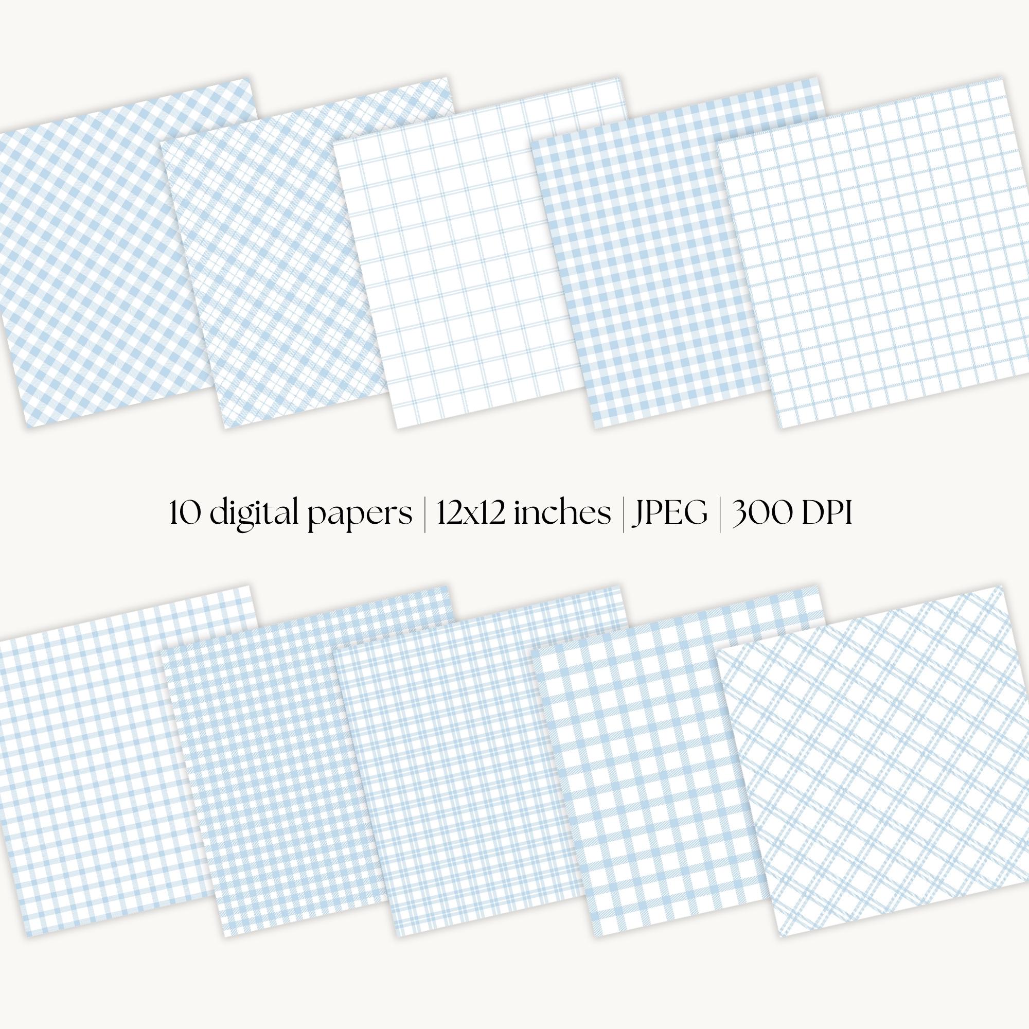 Blue Digital Paper, Plaid Backgrounds, Gingham Patterns, Scrapbook ...