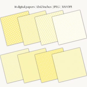 Yellow Digital Paper, Seamless Backgrounds, Yellow and White Patterns ...