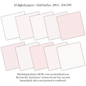 Pink Bow Digital Paper, Coquette Backgrounds, Heart Patterns, Pink and ...