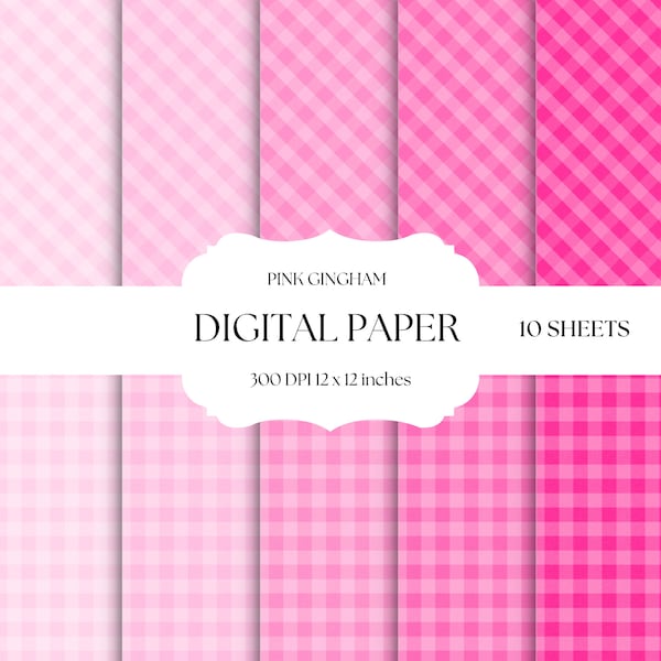 Pink Gingham - Etsy