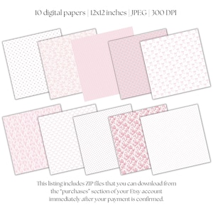Pink Toile Digital Paper, Coquette Bow Patterns, Preppy Backgrounds ...