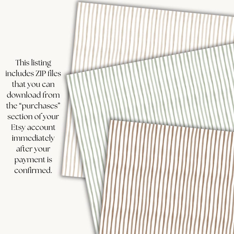 Watercolor Stripes Digital Paper, Neutral Backgrounds, Vertical Stripe ...