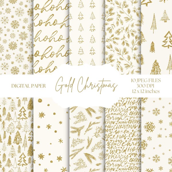 Christmas Digital Paper - Etsy