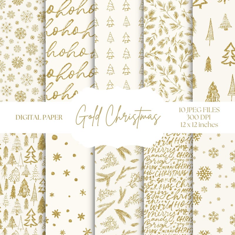 Christmas Digital Paper - Etsy