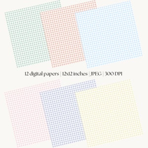 Pastel Gingham Digital Paper, Plaid Backgrounds, Pink & Blue Scrapbook ...