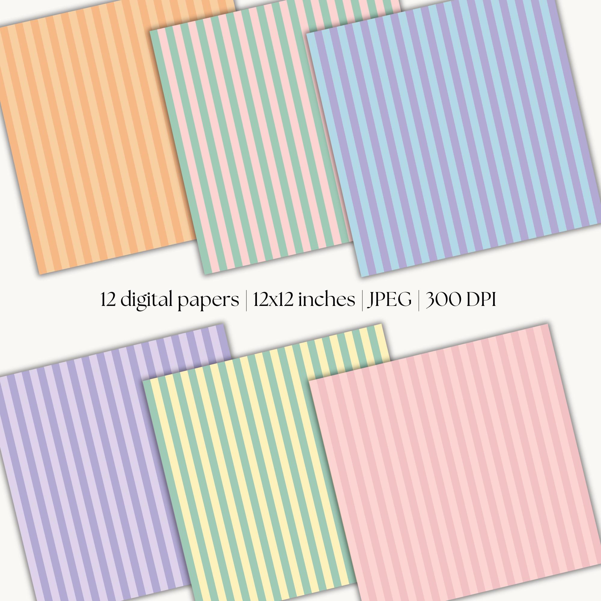 Pastel Stripes Digital Paper, Purple Backgrounds, Colorful Patterns ...