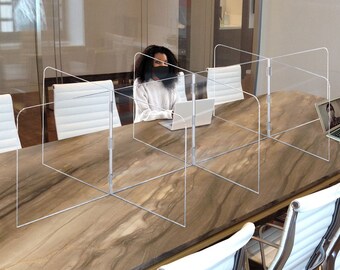 4 Panel Interlocking Table Top Safety Shield Barrier Sneeze | Etsy