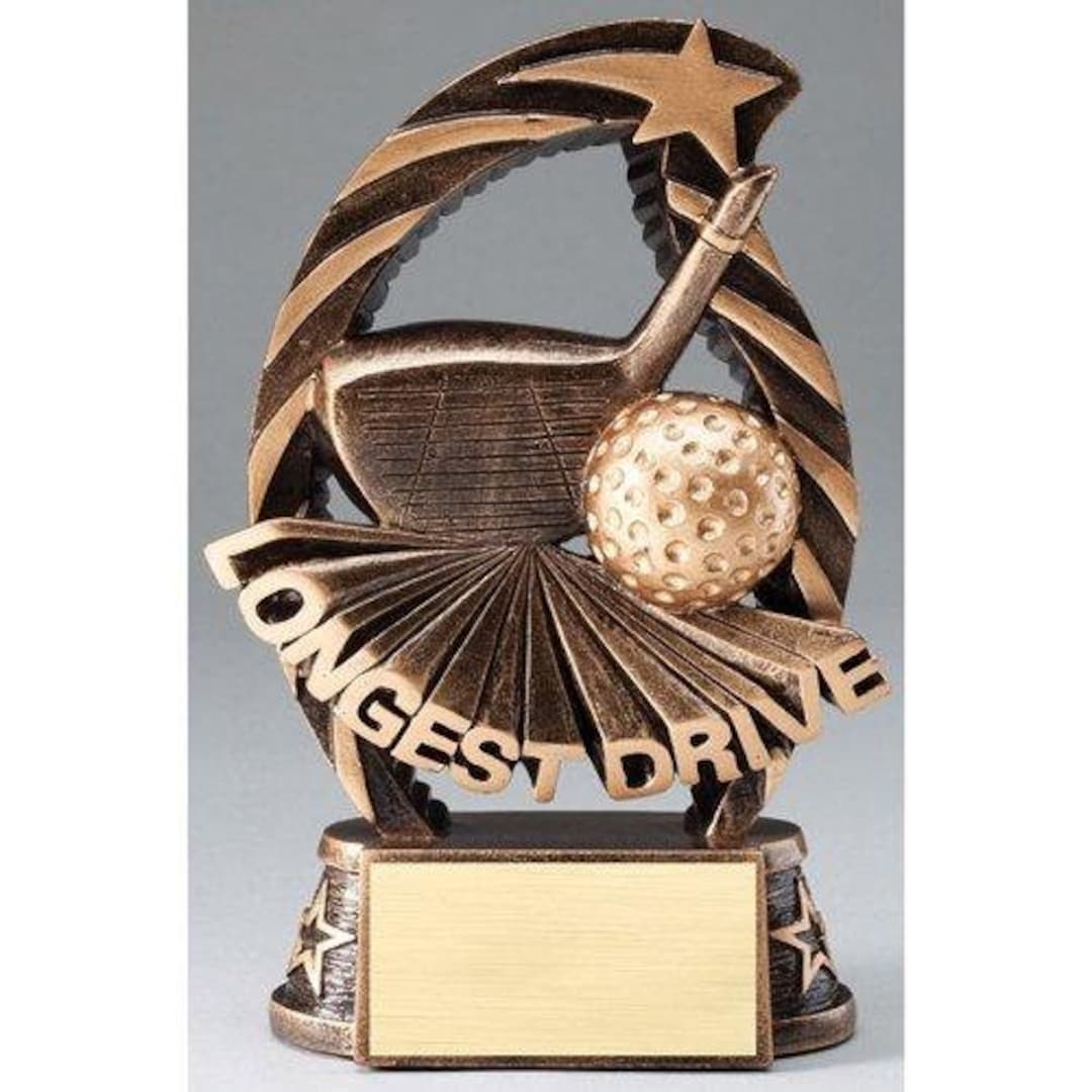 Golf Longest Drive Trophy With 3 Lines of Custom Text - Etsy