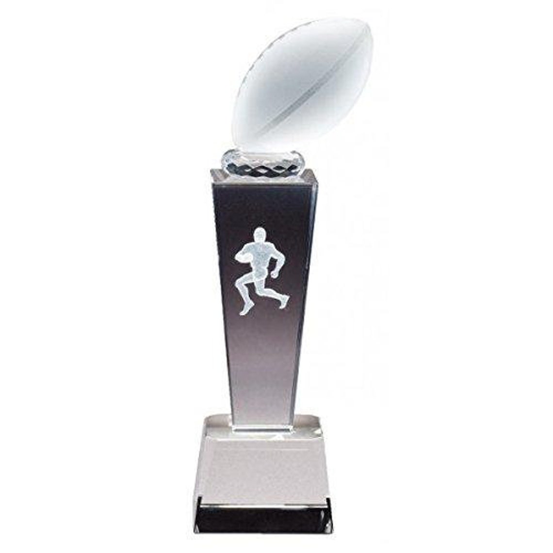 Football Sports Crystal Award Trophy With 4 Lines of Custom Text - Etsy