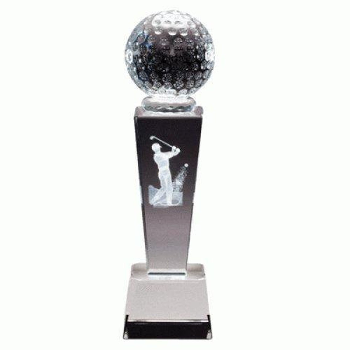 Male Golf Sport Crystal Award Trophy With 4 Lines of Custom Text - Etsy