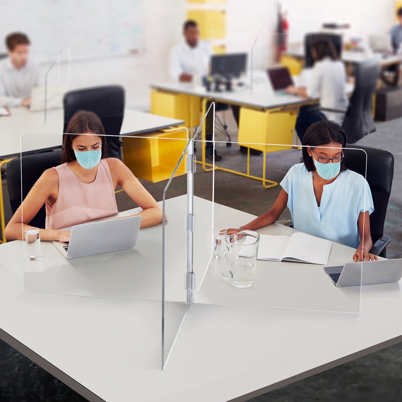 4 Panel Interlocking Table Top Safety Shield Barrier Sneeze - Etsy