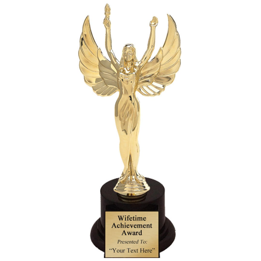 Wifetime Achievement Award Trophy With up to 5 Lines of Custom Text - Etsy