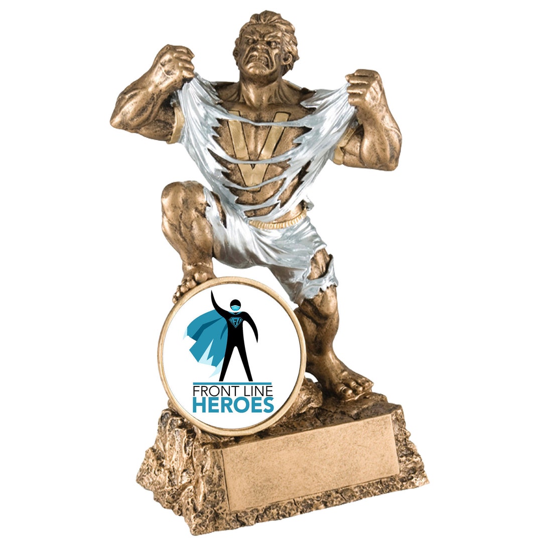 Front Line Hero Award Trophy With 4 Lines of Text - Etsy
