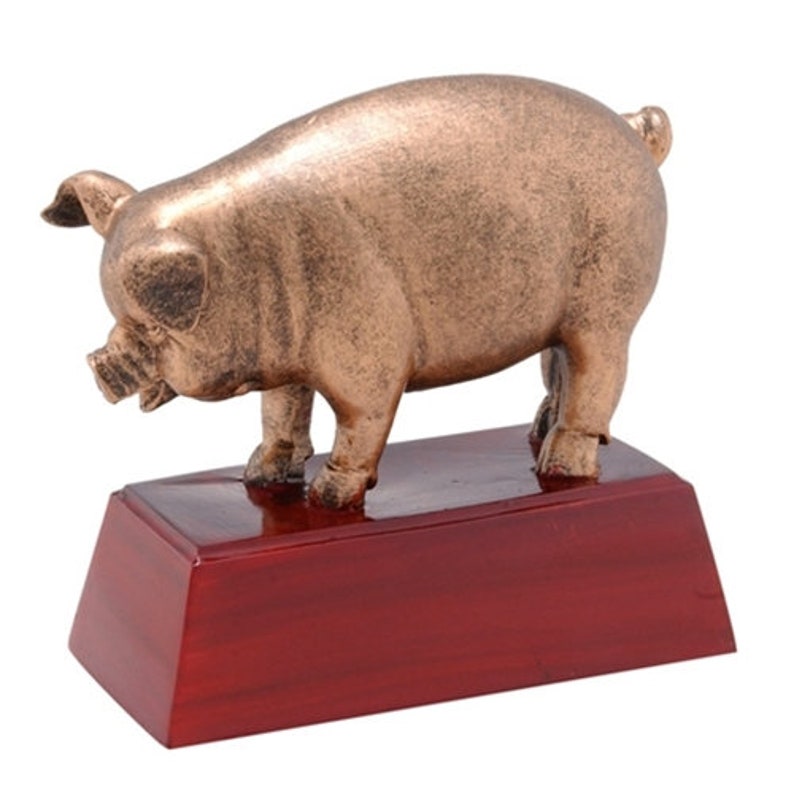Pig Trophy with 3 lines of custom text | Etsy